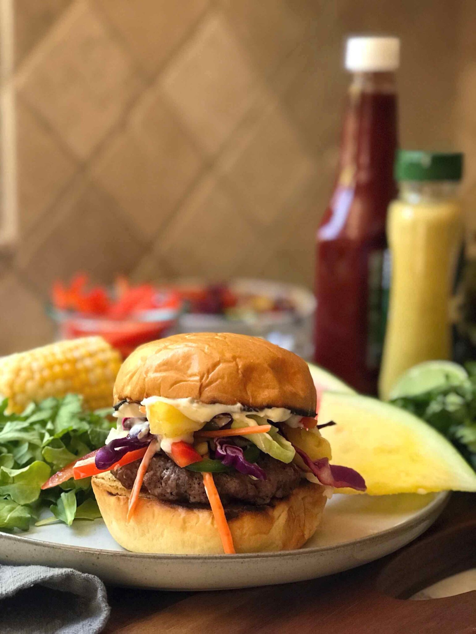 Rainbow Beef Burgers with Zesty Lime Aioli · Compston Kitchen